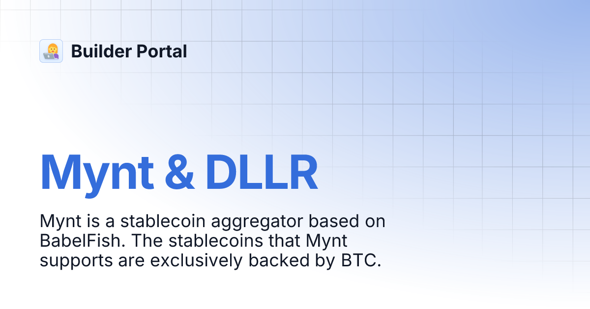 Mynt & DLLR | Builder Portal
