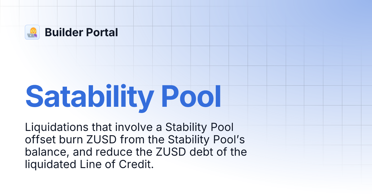 Satability Pool | Builder Portal
